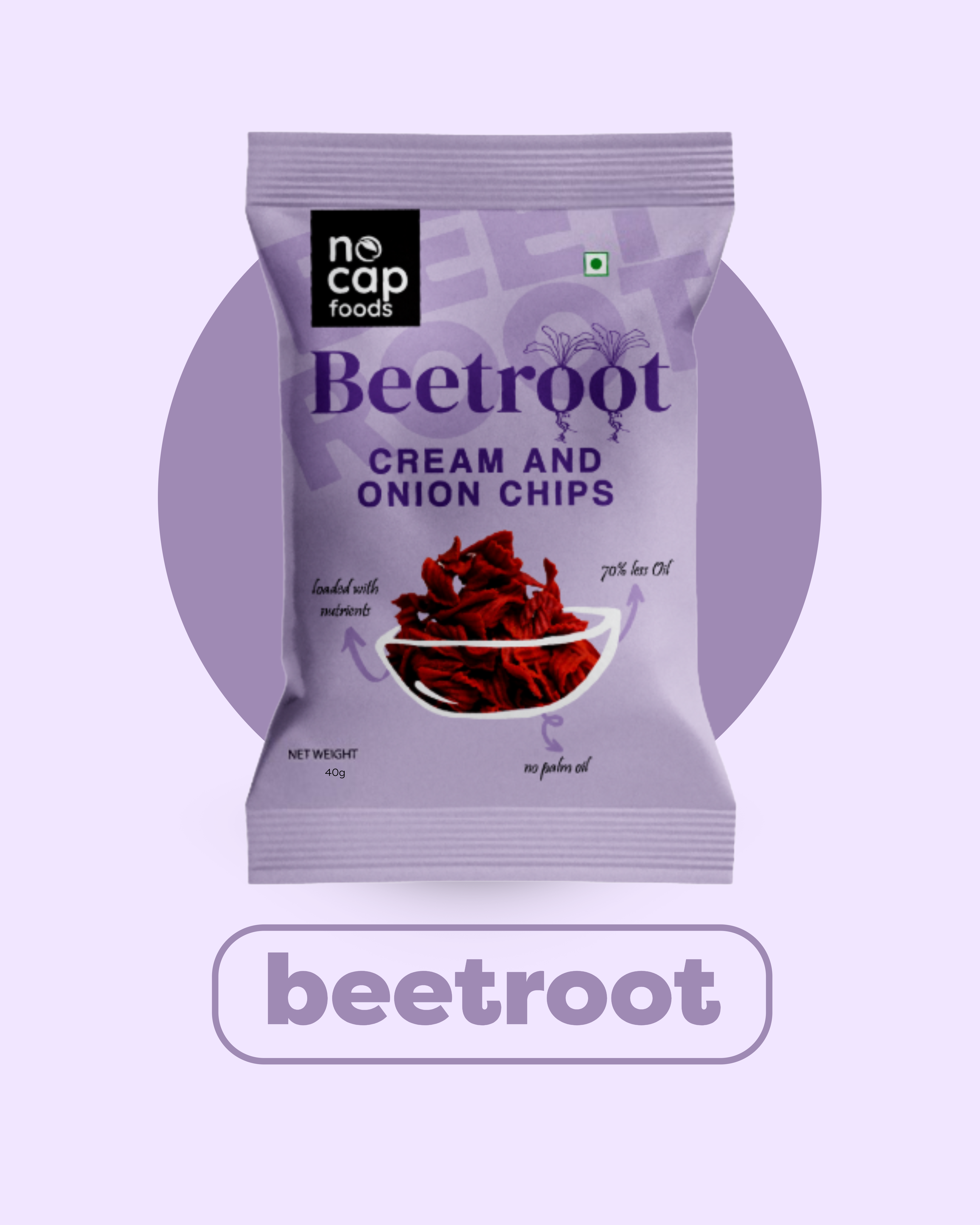 Beetroot Cream&Onion Chips – Palm Oil Free Healthy Chips India | NoCap ...